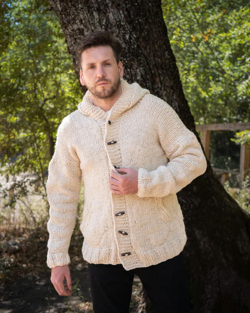 Chaleco Tejido en Lana de Oveja Roble Blanco - Chile Native S